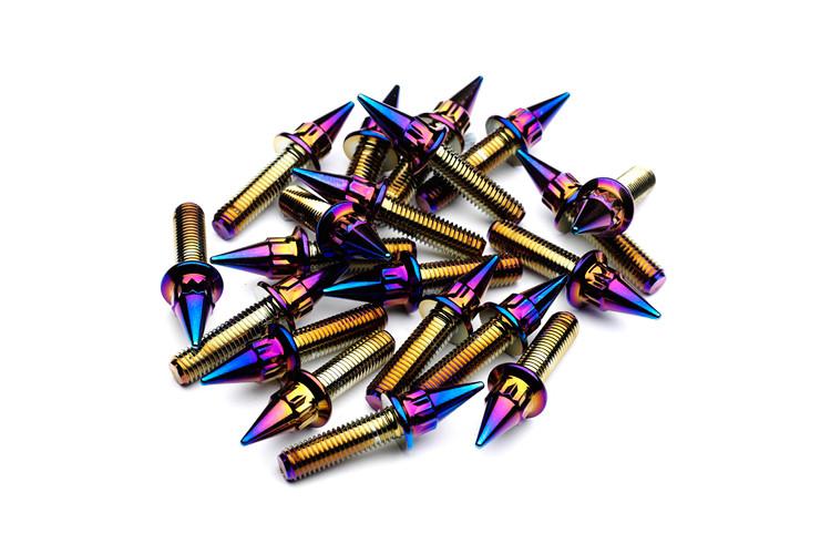 Neo Chrome Spiked Steel Split Rim Bolts - M7 x 24mm – BoltsBolts