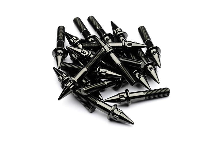 Black Chrome Spike Steel Split Rim Bolts - M7 x 32mm – BoltsBolts