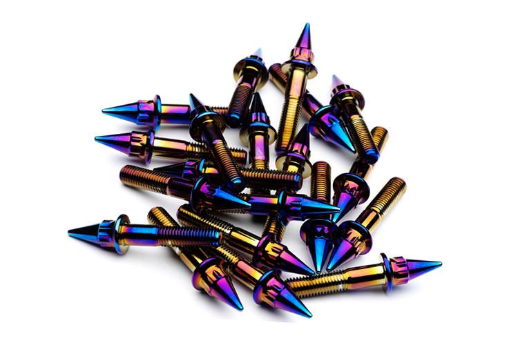 Neo Chrome Spike Steel Split Rim Bolts - M7 x 32mm – BoltsBolts